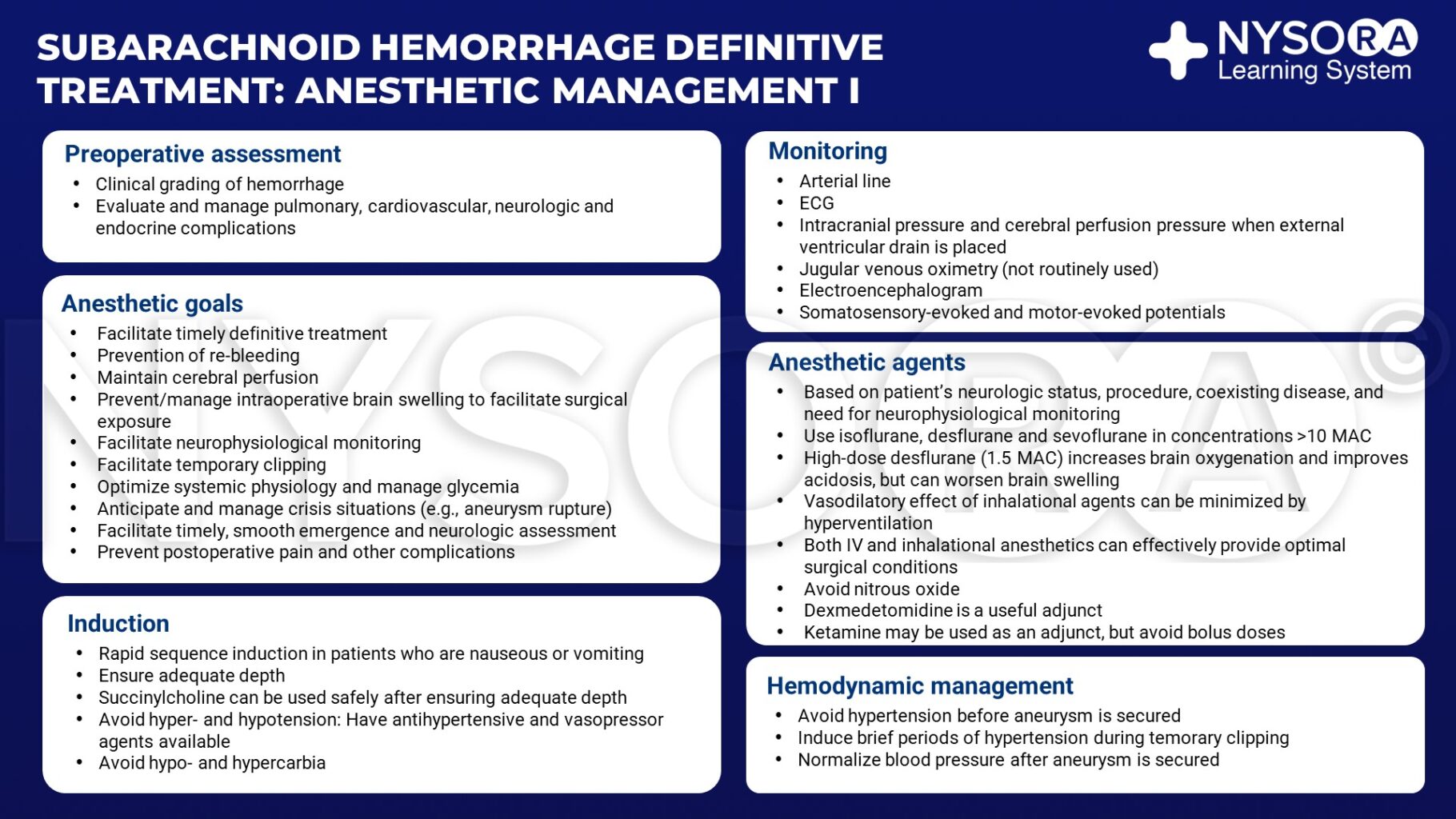 Subarachnoid hemorrhage definitive management - NYSORA | NYSORA