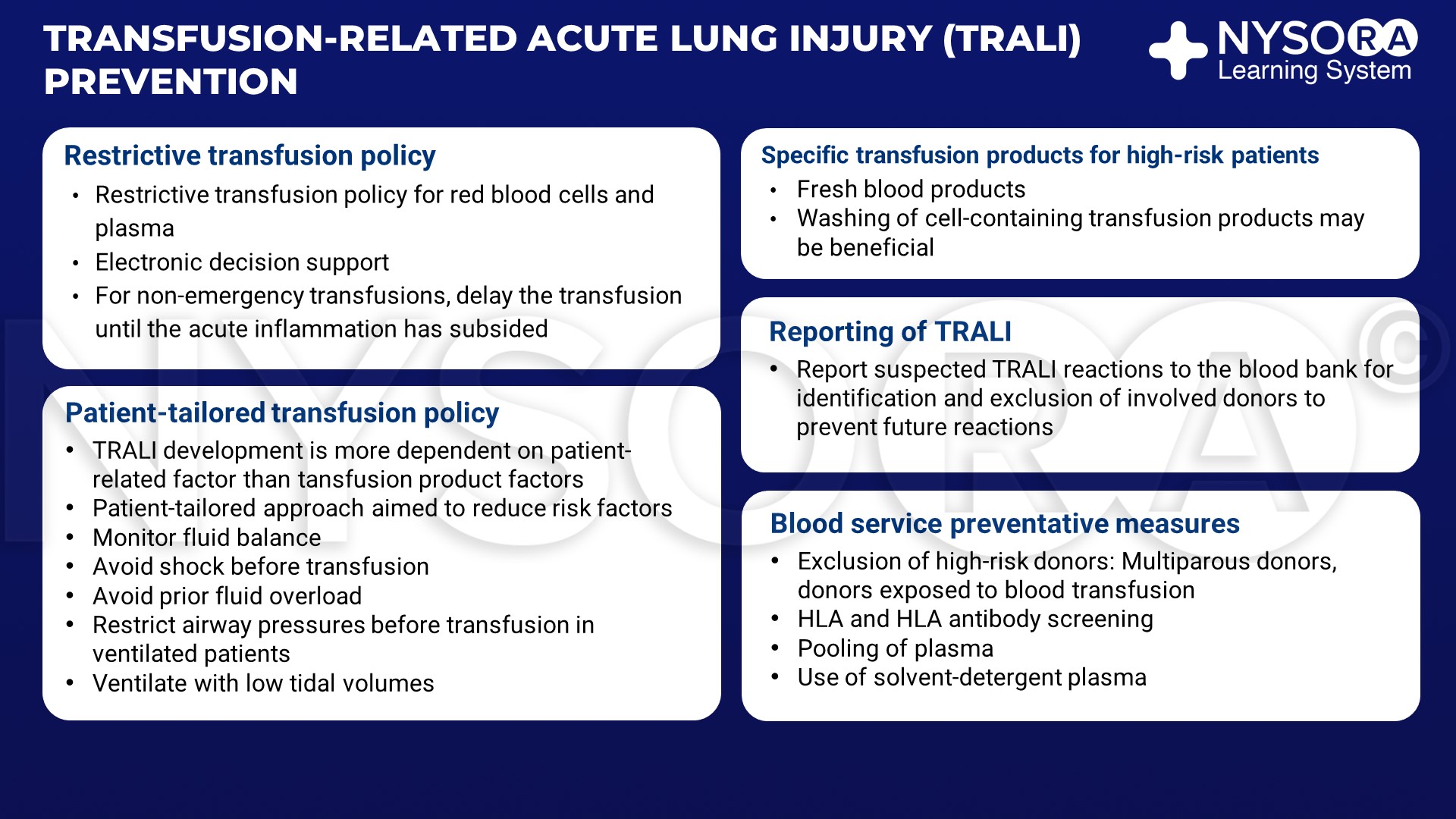 Prevención TRALI - NYSORA