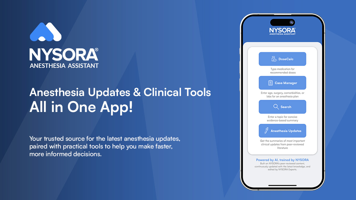 NYSORA Anesthesia Assistant App - NYSORA